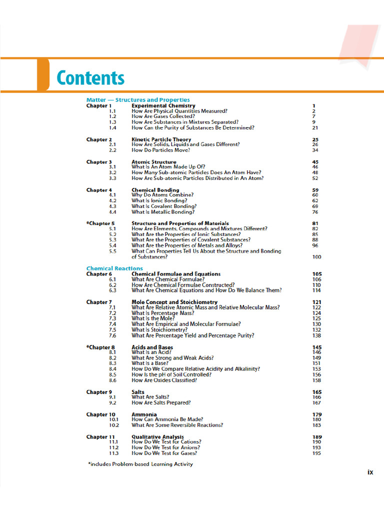 Chemistry O Level Topics | PDF
