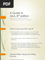 MLA Cheat Sheet: Some of The Basic Rules and Guidelines | PDF ...
