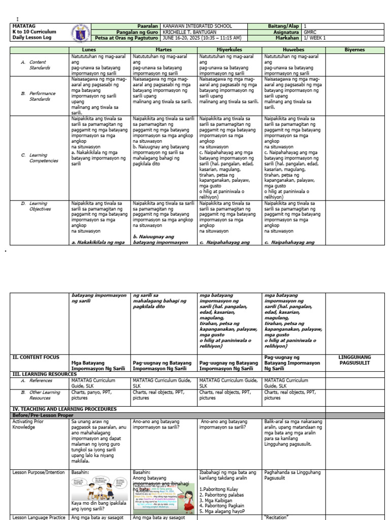 Gmrc&Values Ed. w1 | PDF