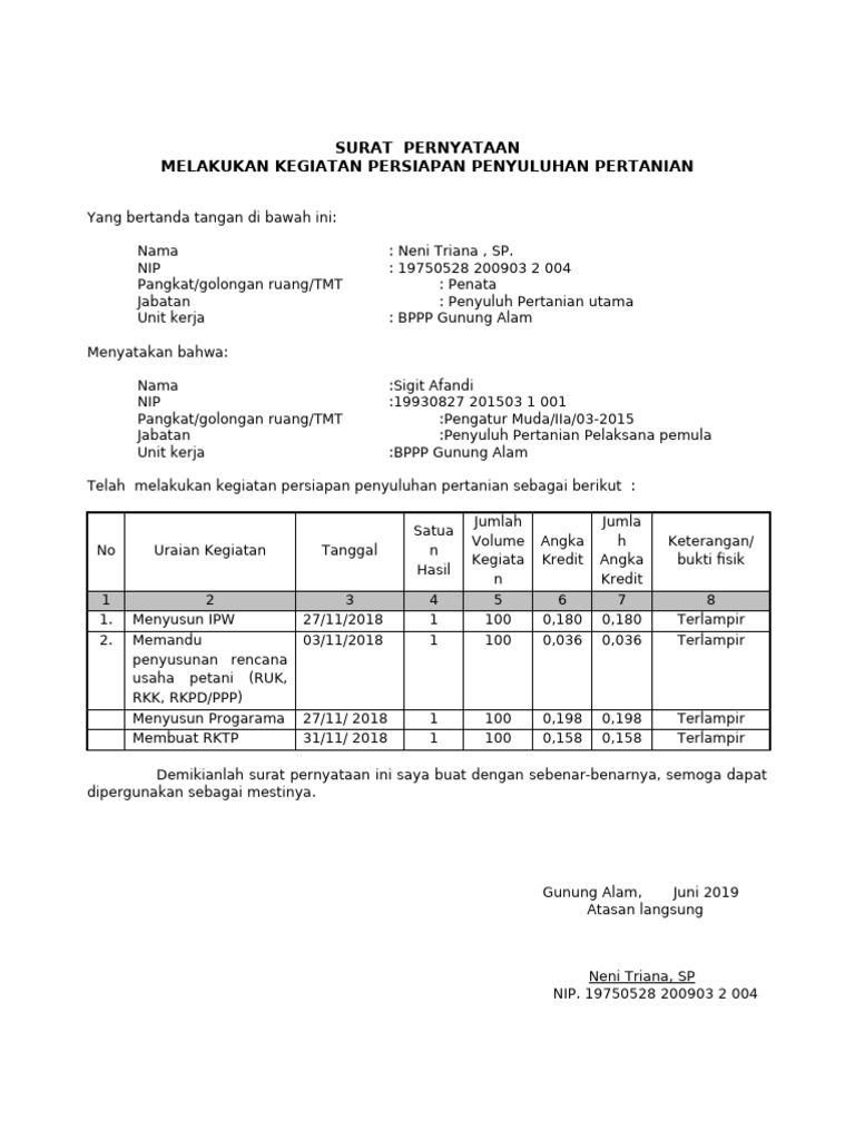 Surat Pernyataan Sigit | PDF