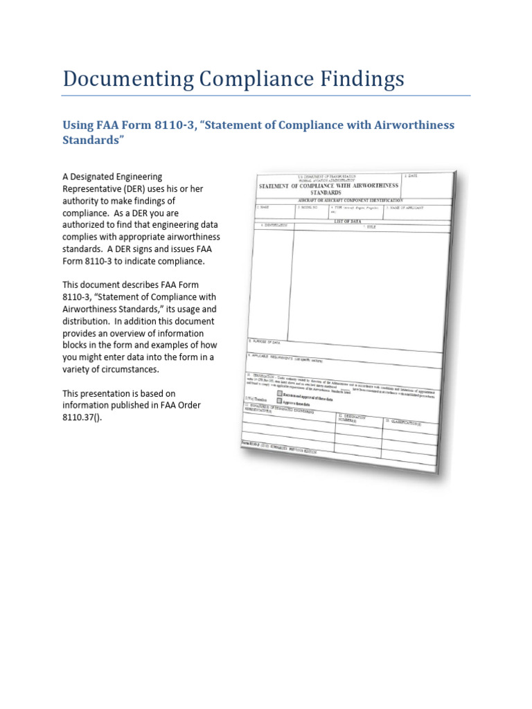Documenting Compliance Findings | PDF | Aviation