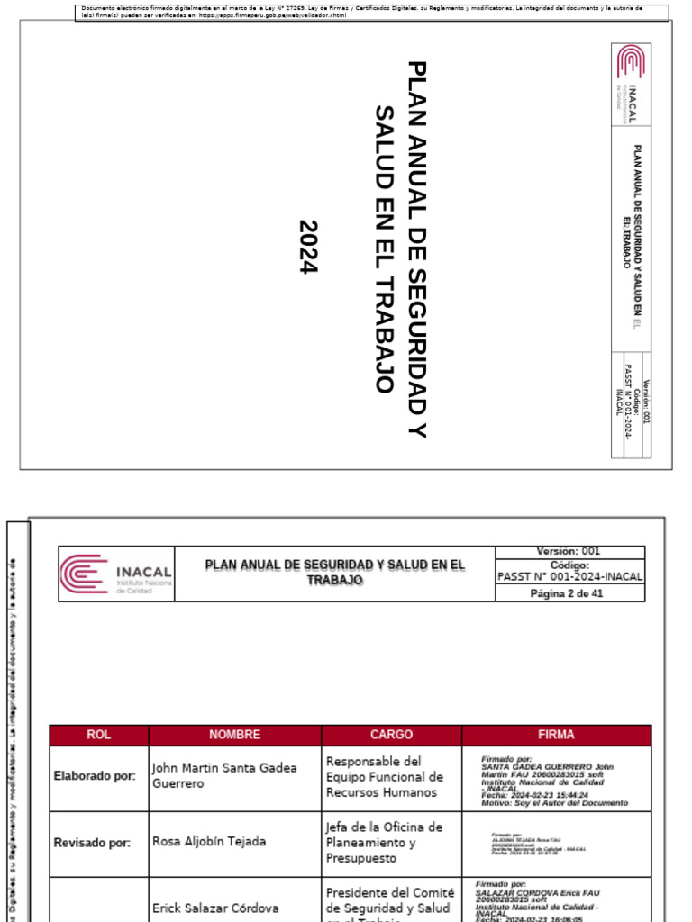 Plan Anual de Seguridad y Salud en El Trabajo | PDF | Seguridad y salud ocupacional