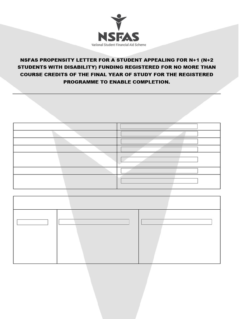 Nsfas Propensity Letter Generic 1 | PDF