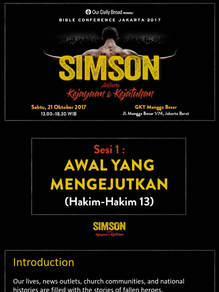 ID Simson Bible Conference JKT 2017 | PDF | Samson | Delilah