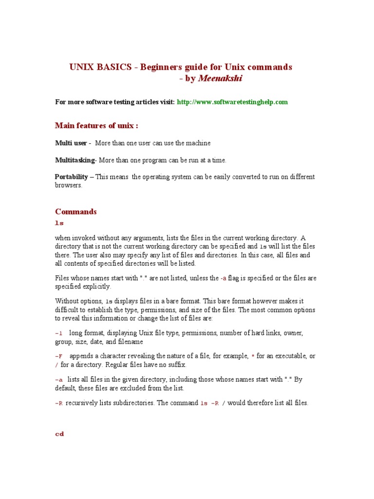 Unix Basics For Testers Pdf Utility Software Information Retrieval