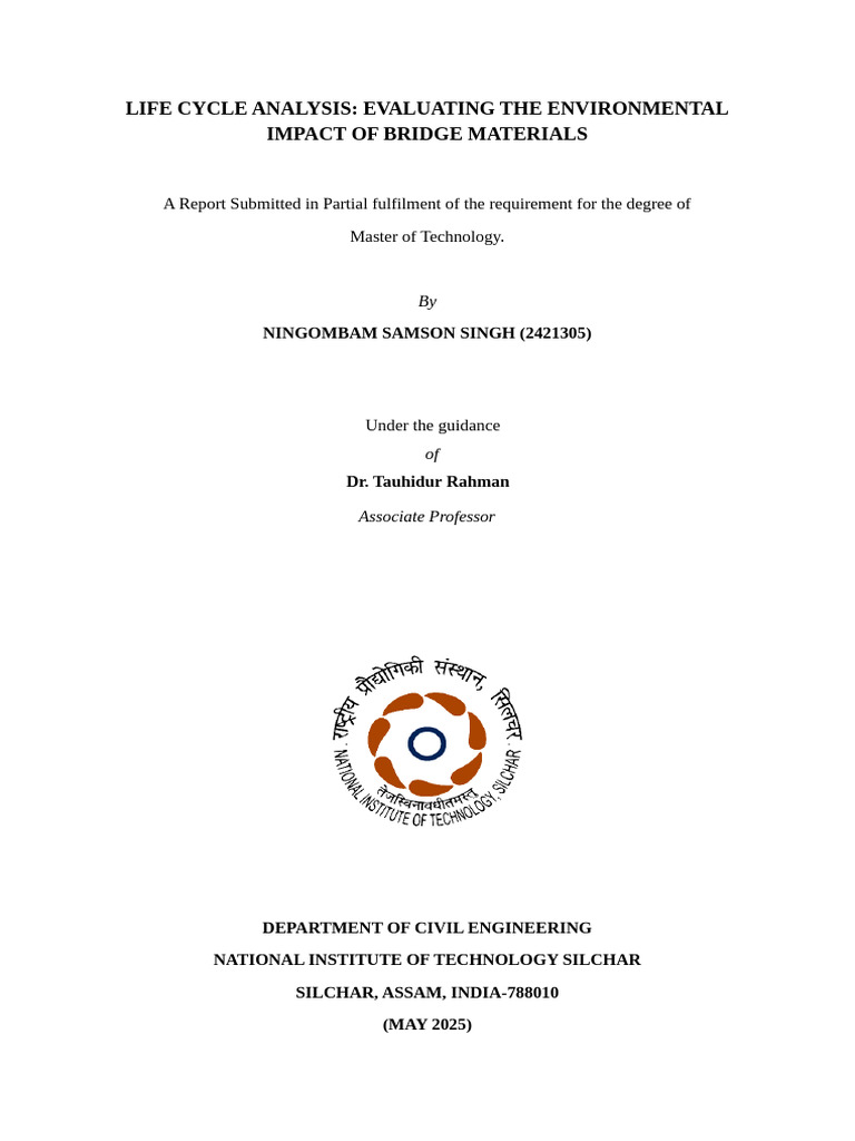 Bridge Materials Life Cycle Analysis | PDF | Life Cycle Assessment ...
