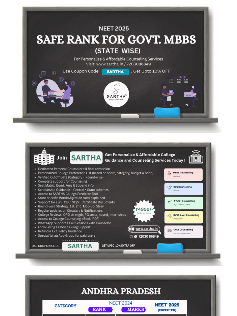 Statewsie Safe Rank For Govt Mbbs Cutoff | PDF | Medical Education ...