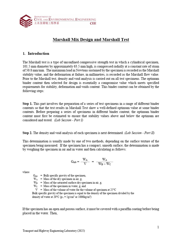 VTM VMA Analysis for 2025 Marshall Design | PDF | Density | Deformation ...