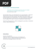 Social Styles Self-Assessment Guide | PDF | Psychology | Behavioural Sciences