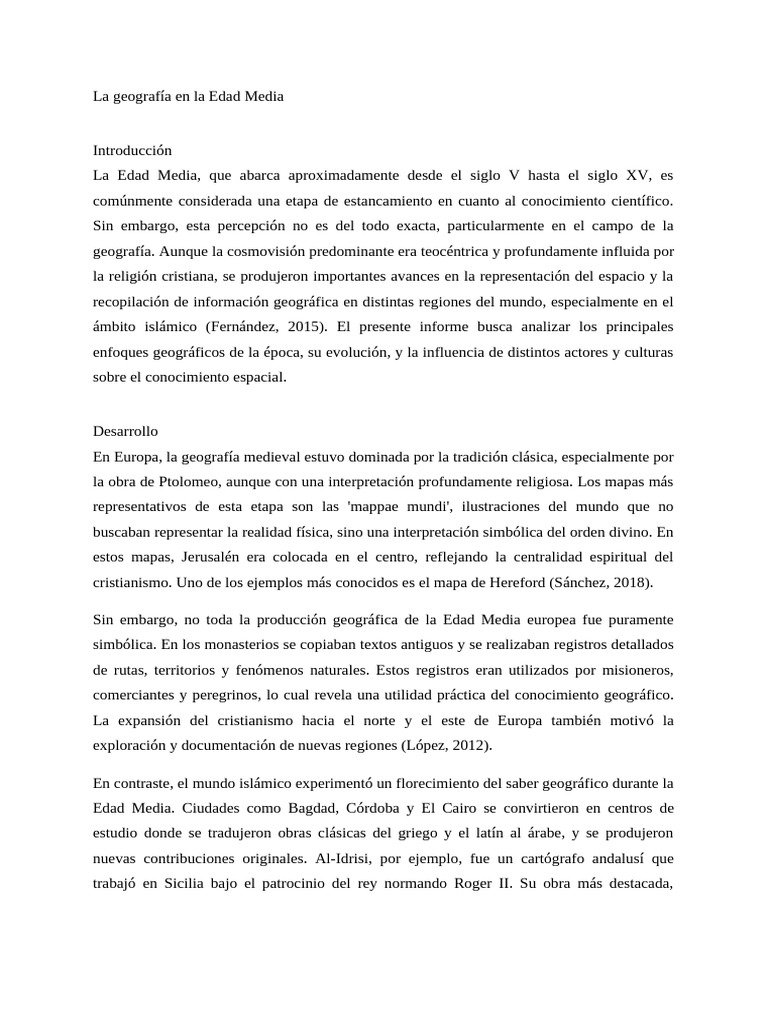 Informe Extendido Geografia Edad Media APA7 | PDF | Edades medias