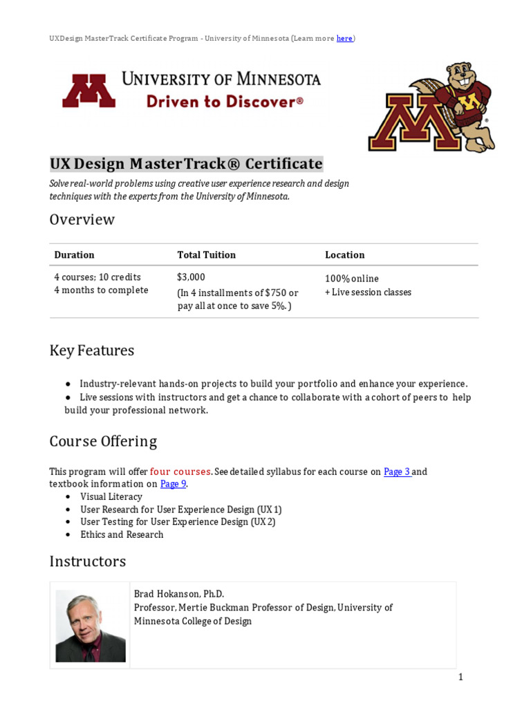 Coursera UX Design UMN Syllabus (New) (3) | PDF | Qualitative Research ...