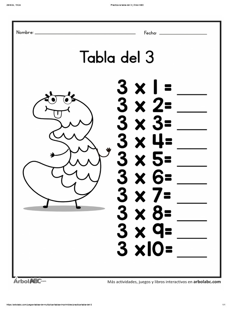 Practica la Tabla del 3 - Árbol ABC | PDF