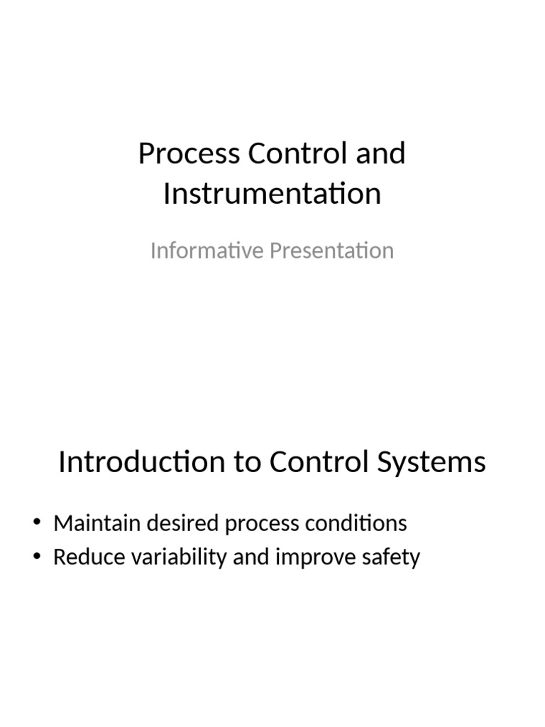 Process Control & Instrumentation Overview | PDF