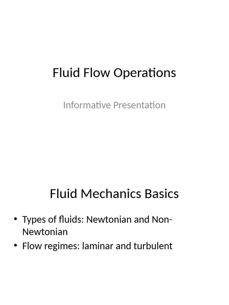 Fluid Flow Operations Overview | PDF