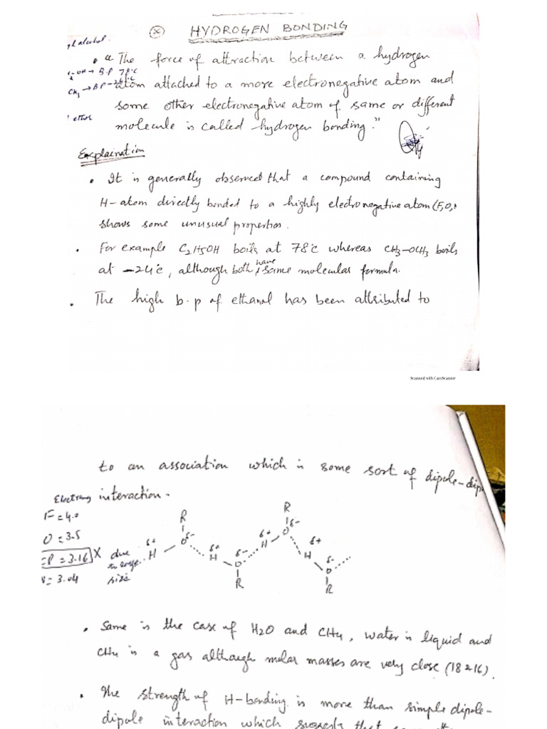 Hydrogen Bonding | PDF