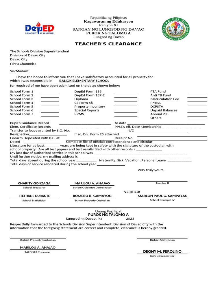 School District Clearance 1 | PDF