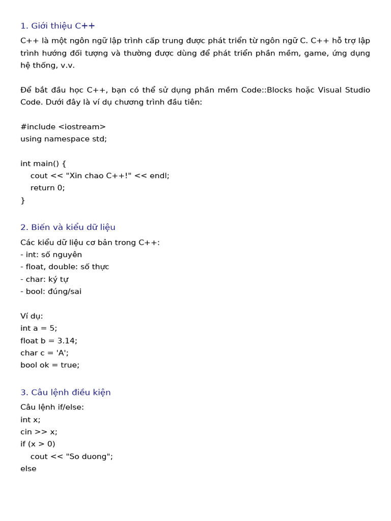 Tu Hoc C++ Co Ban | PDF