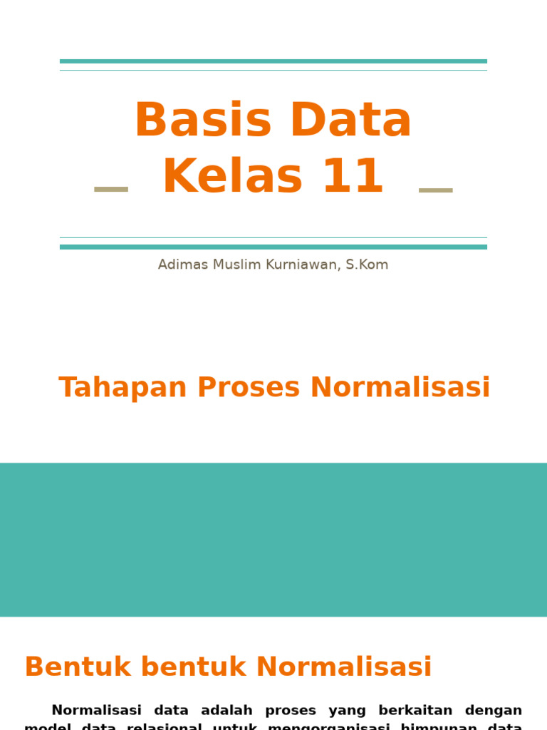 Materi 8 Tahapan Proses Normalisasi | PDF