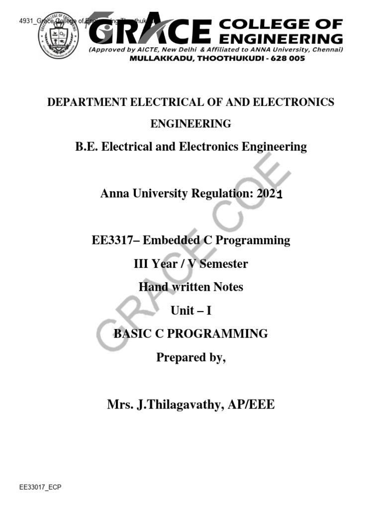 V_EE3017_ECP _UNIT 1_Notes | PDF | Electromagnetism | Computing