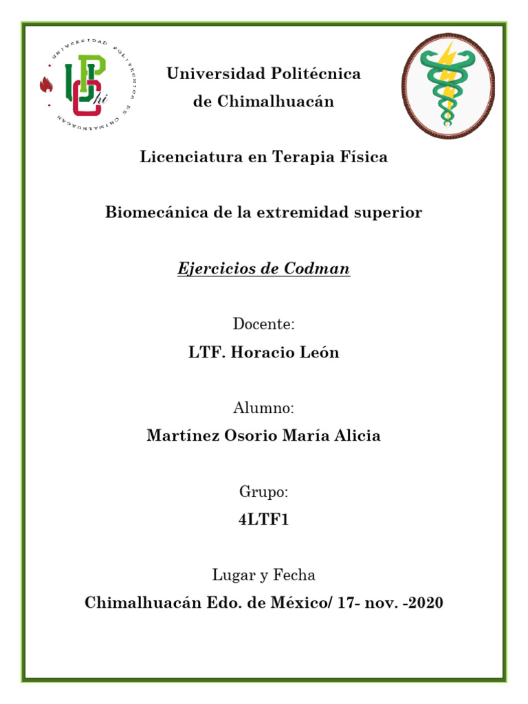 Ejercicios Codman | PDF | Hombro | Articulaciones