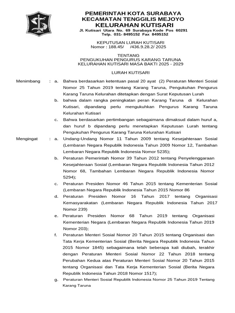 SK Karang Taruna Tahun 2025 | PDF