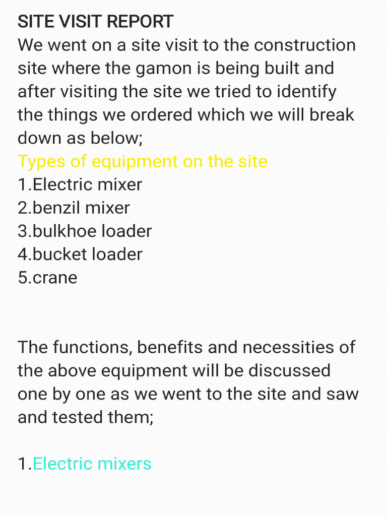 Equipment Report | PDF