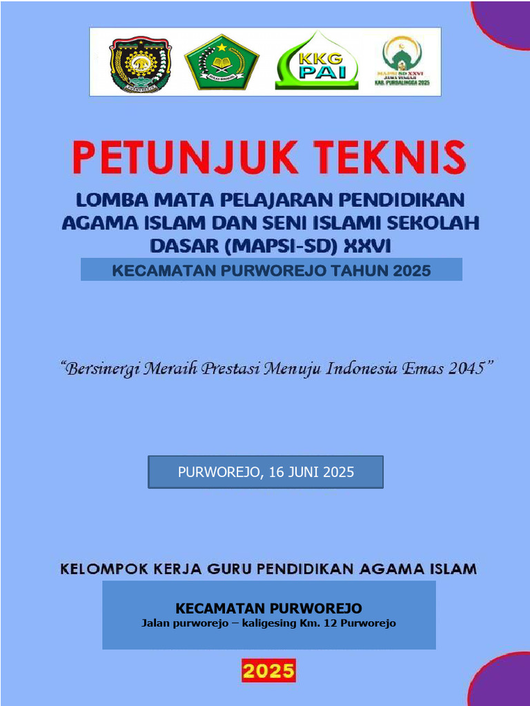 Juknis Lomba MAPSI SD 2025 Purworejo | PDF