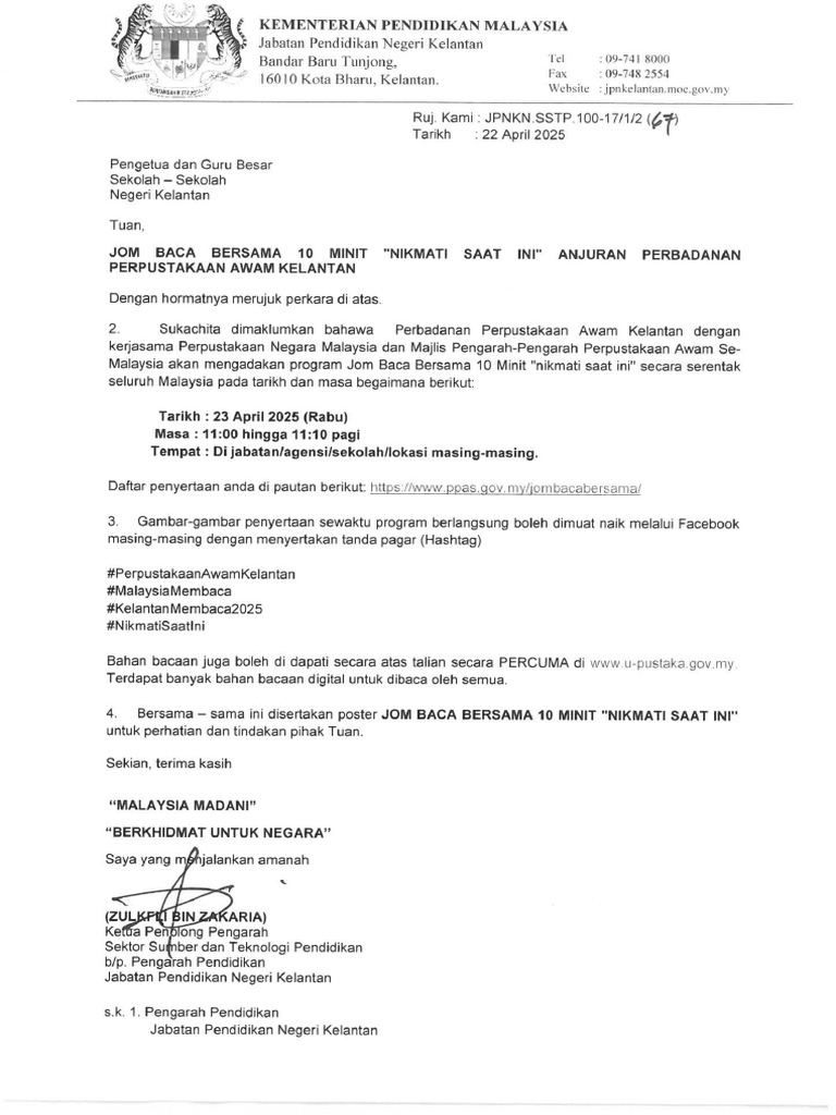 Jom Baca 10 Minit Bersama PPAK | PDF