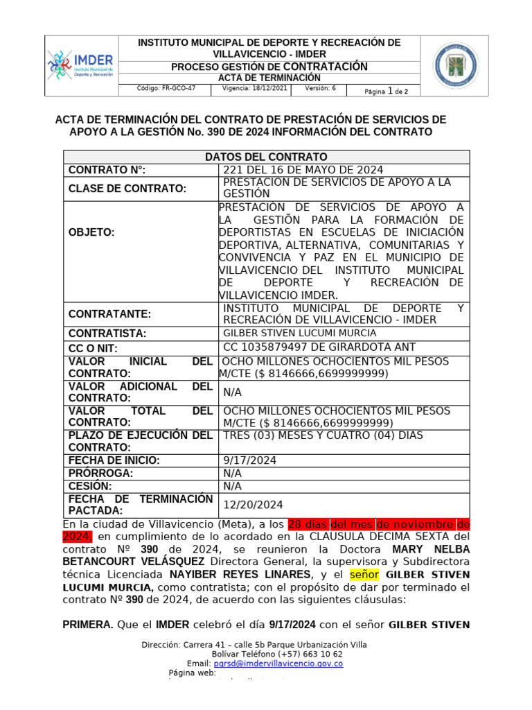 Terminacion Combinado | PDF