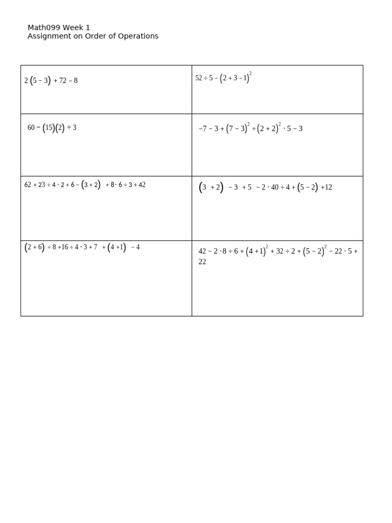Assn Order of Operations | PDF