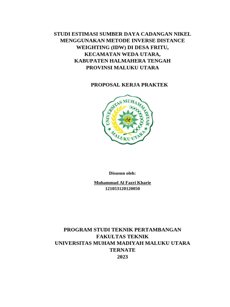 Proposal Kerja Praktek | PDF