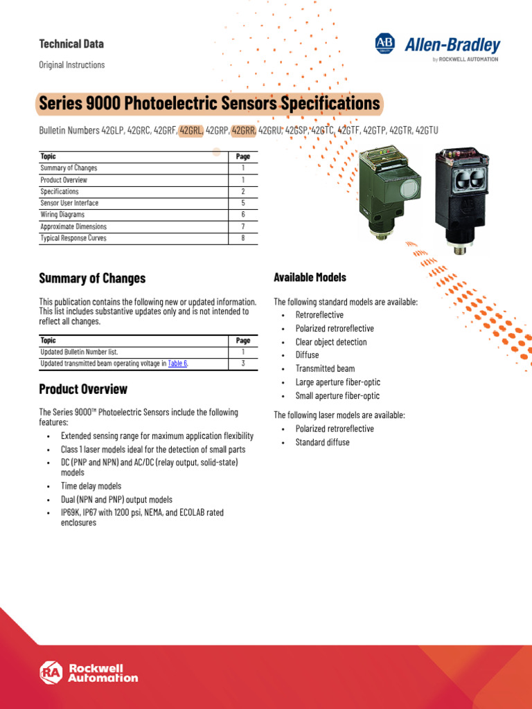 AB Series 9000 Photoelectric Sensors | PDF | Alternating Current ...