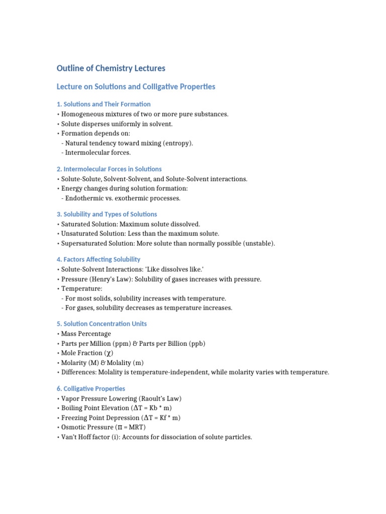 Chemistry Lecture Outline | PDF | Reaction Rate | Activation Energy