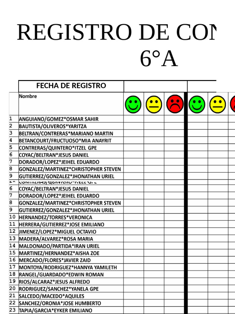 Formato de Registro Conducta | PDF