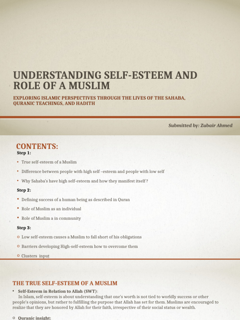 Islamic Self-Esteem and Community Role | PDF | God In Islam | Quran