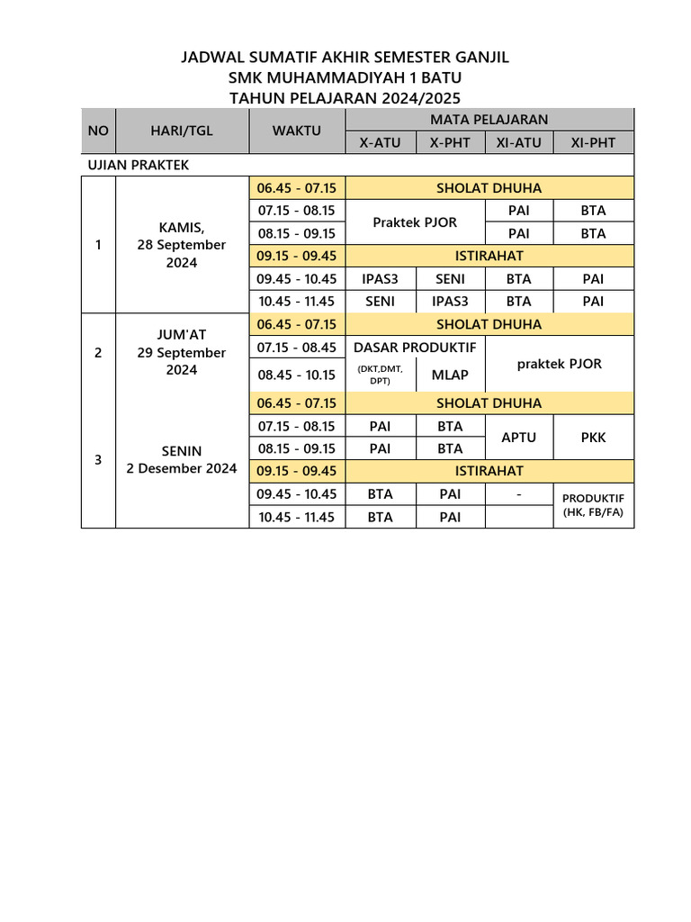 Jadwal | PDF