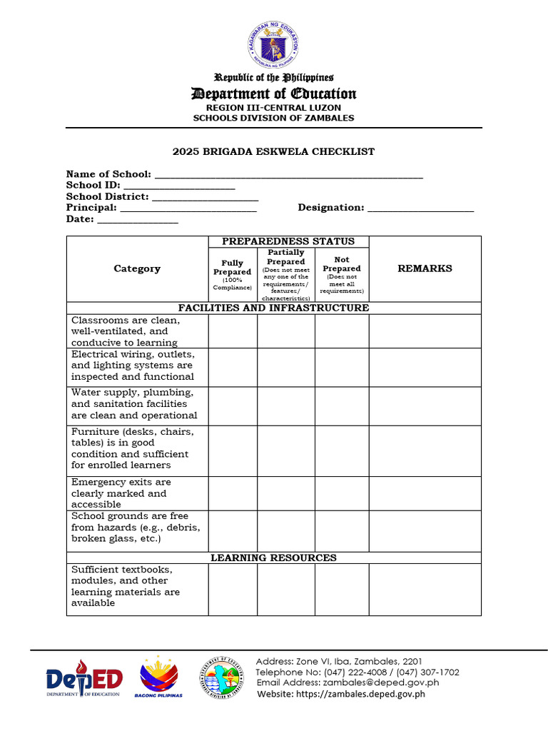 2025 Brigada Eskwela Monitoring Tool | PDF | Emergency Management | Emergency