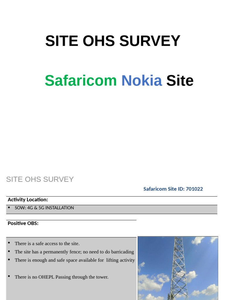 Site OHS Survey ID 701022 | PDF