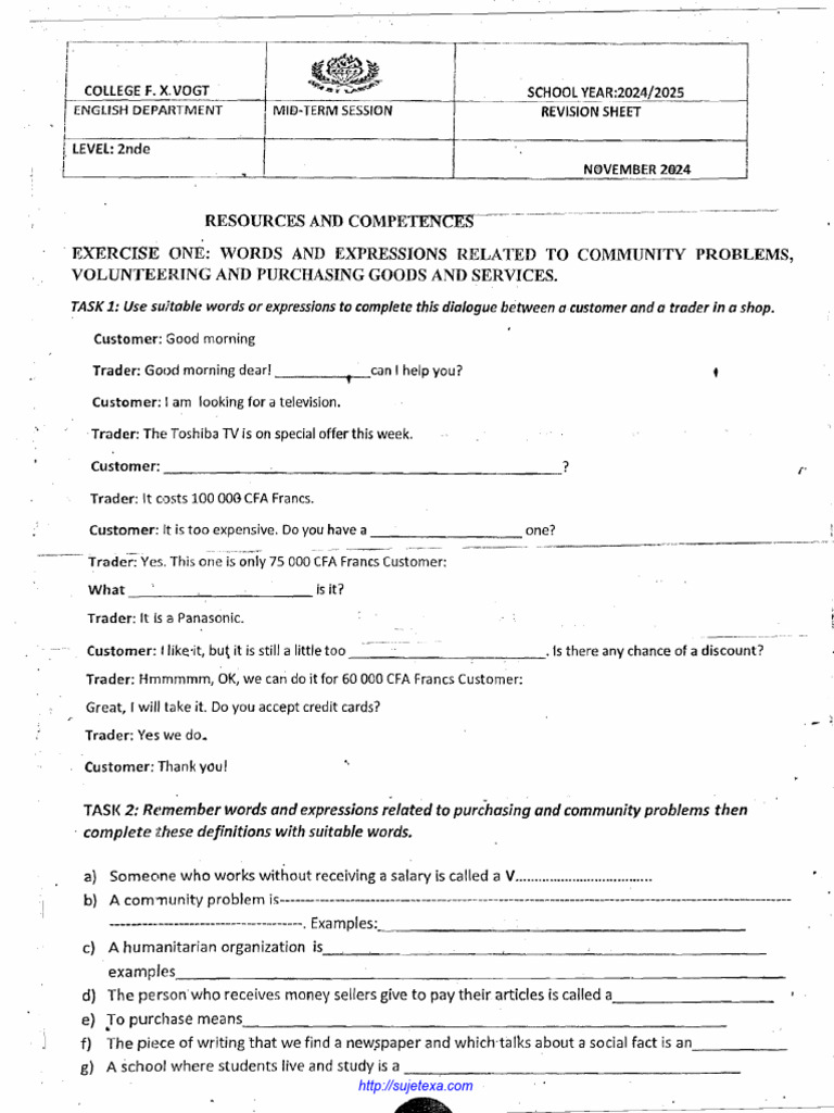 2C ANGLAIS Seq2 2024 VOGT | PDF