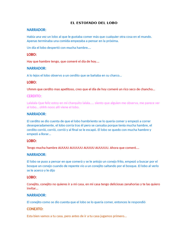 El Estofado Del Lobo | PDF | Alimentos