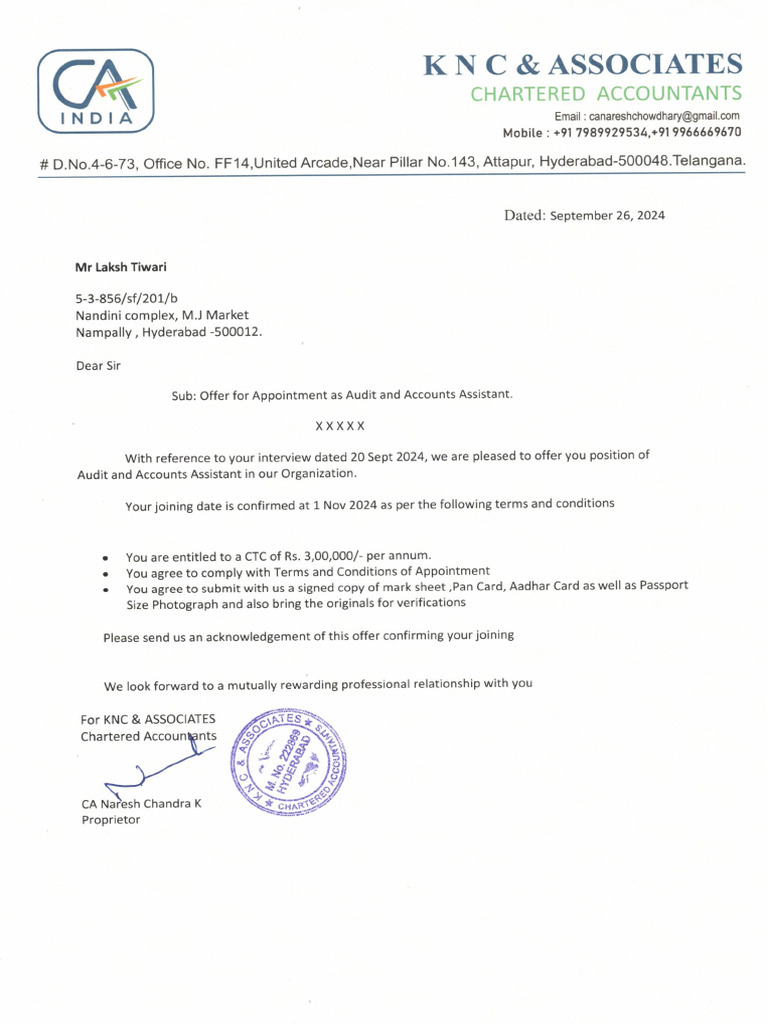 Offer Letter Remake | PDF