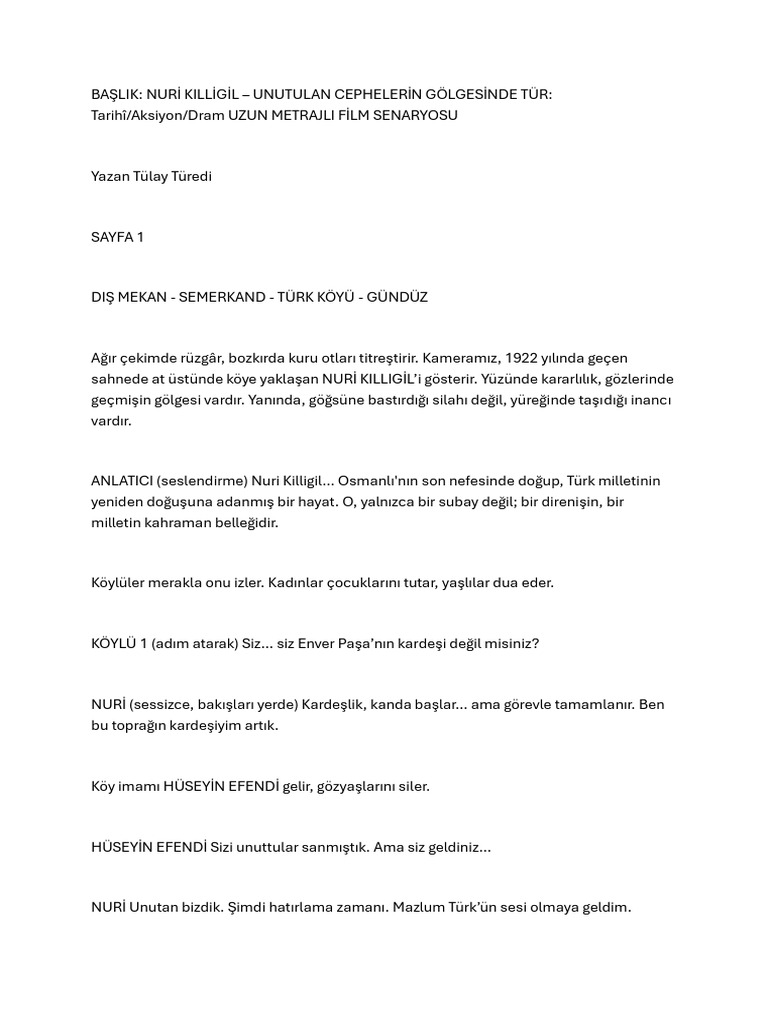 Nuri Killigil (Senaryo Demo) | PDF