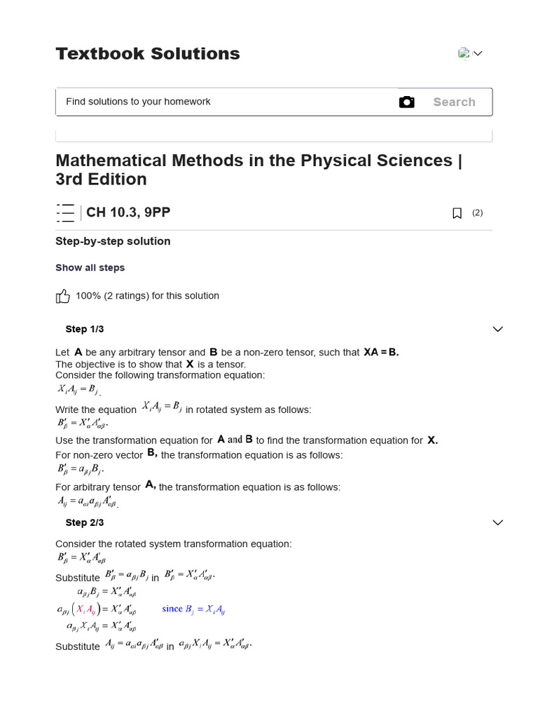 Chegg - Chegg - CH 10.3, 9PP Mathematical Methods in The Physical Sciences 3rd Edition | PDF