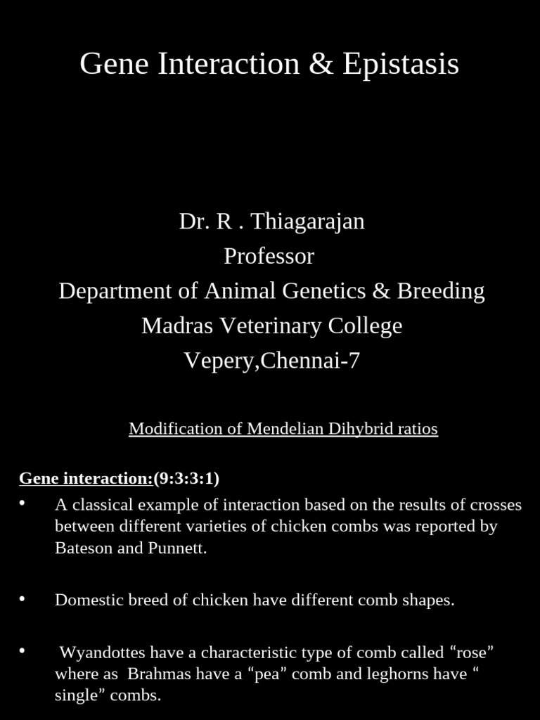Gene Inter Action & Epistasis | PDF | Dominance (Genetics) | Epistasis