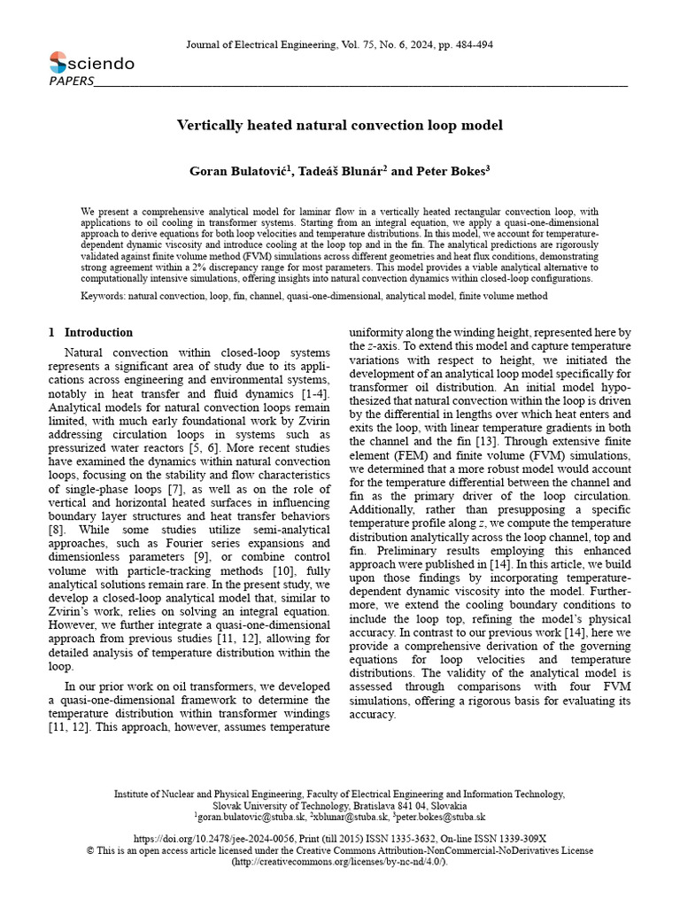 Vertically Heated Natural Convection Loop Model | PDF | Viscosity ...
