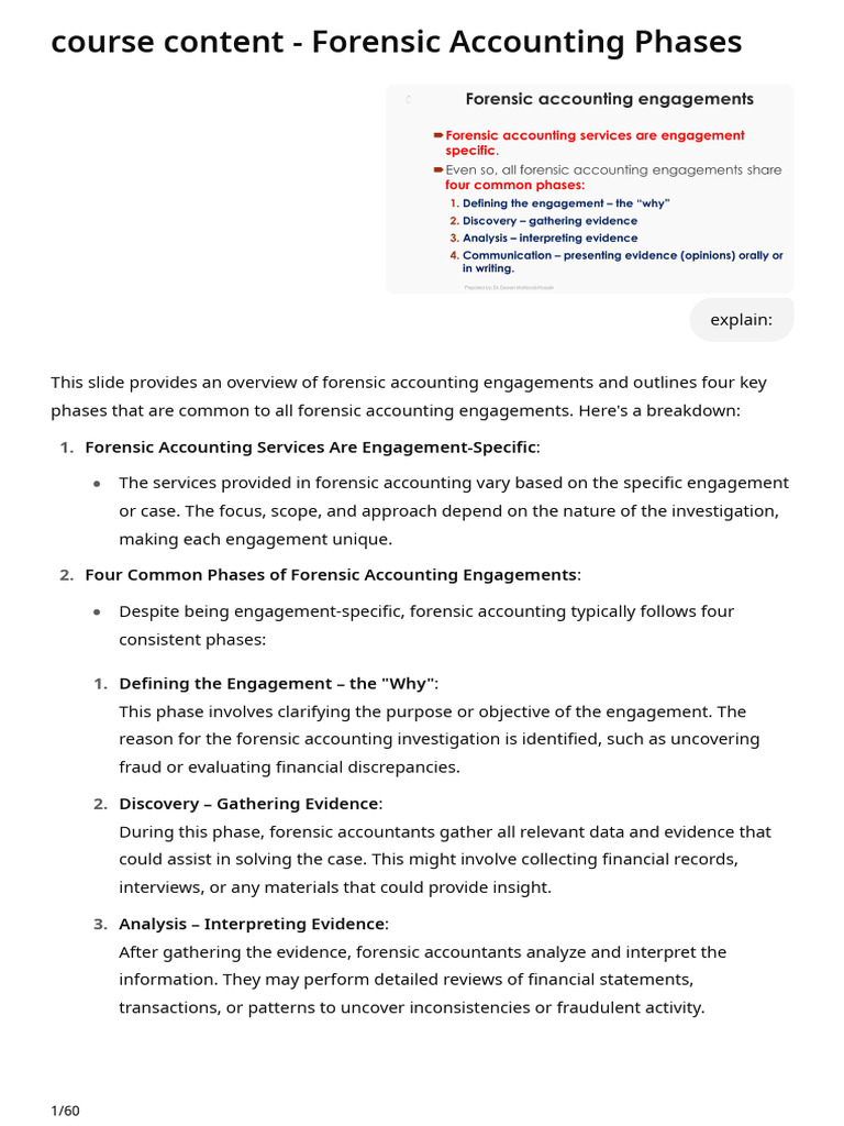 Forensic Accounting Engagement Phases | PDF | Sarbanes–Oxley Act ...