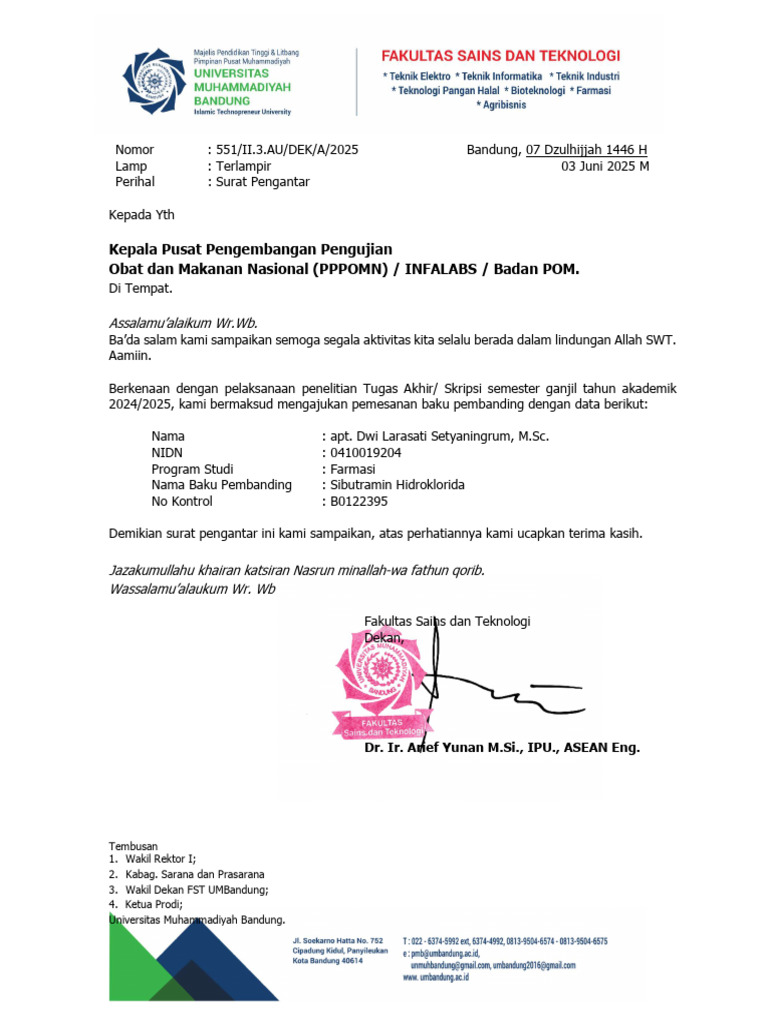Surat Pengantar Pengajuan | PDF