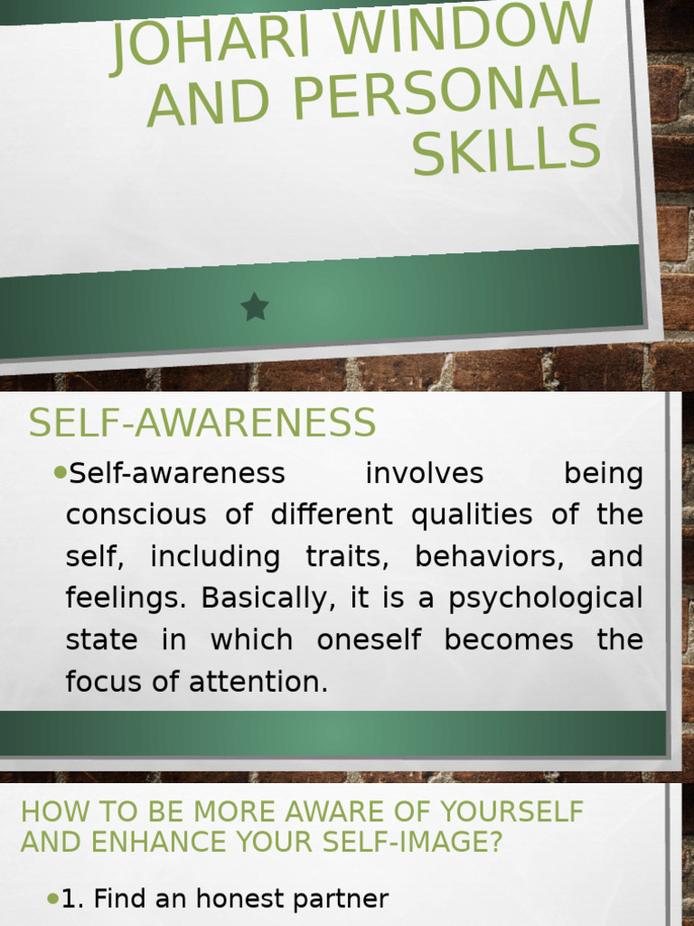Q2 - Johari Window and Personal Skills | PDF | Self Awareness | Perception