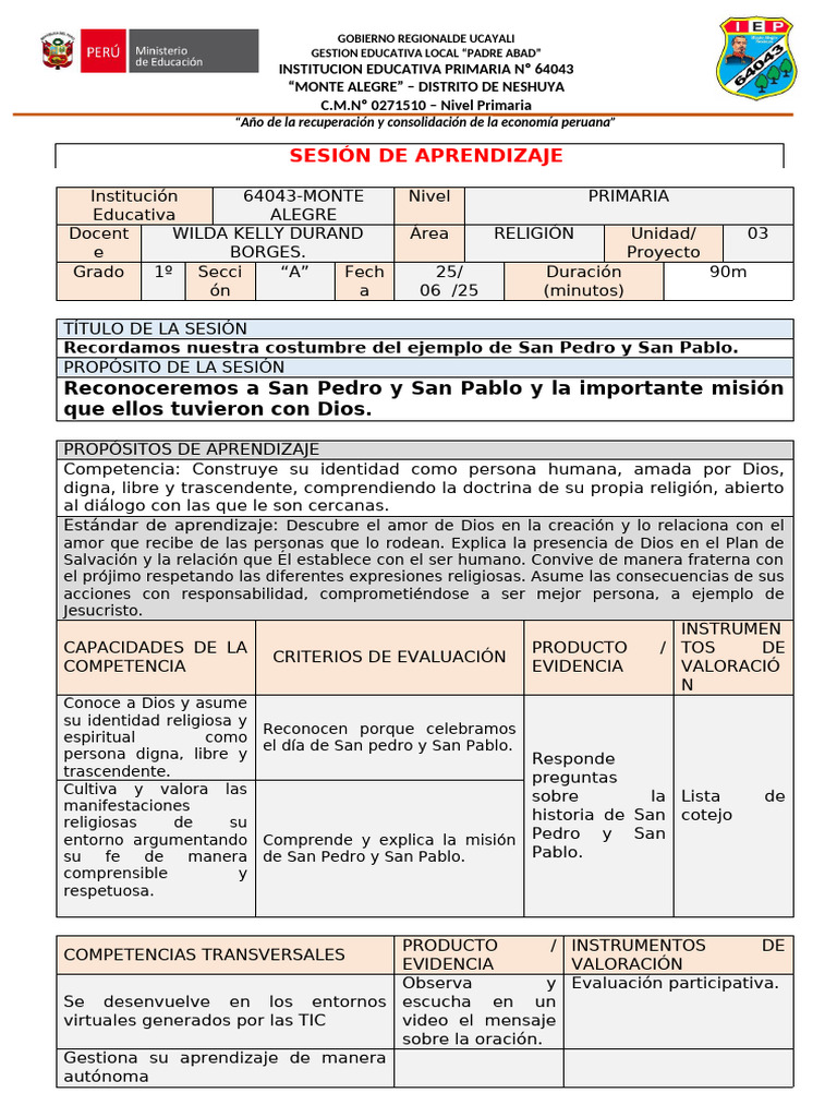 WILDA-SESION REL-25-06-Recordamos Nuestra Costumbre Del Ejemplo de San ...