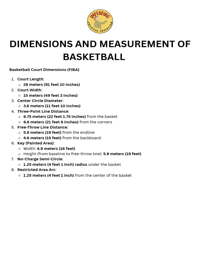 Dimensions and Measurement of Basketball ? | PDF | Sports | Ball Games
